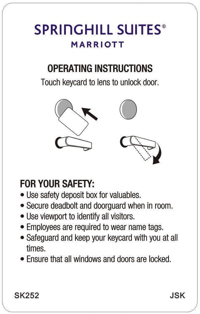 SpringHill Suites by Marriott Hotel RFID Keys ULC Ultralight C ...