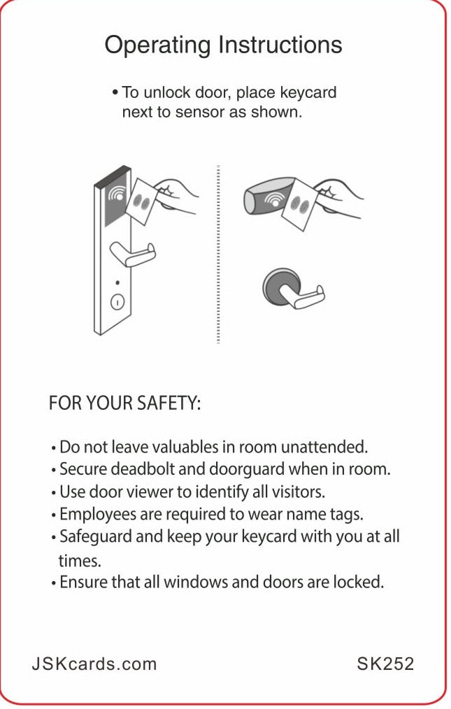 Sleep Inn Hotel RFID Keys SK252 – JSKcards.com
